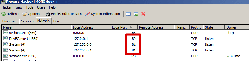 Azure Compute Emulator Port Mapping Issue